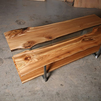 Elm River Coffee Table with Shelf - Anglewood Live Edge Custom ...