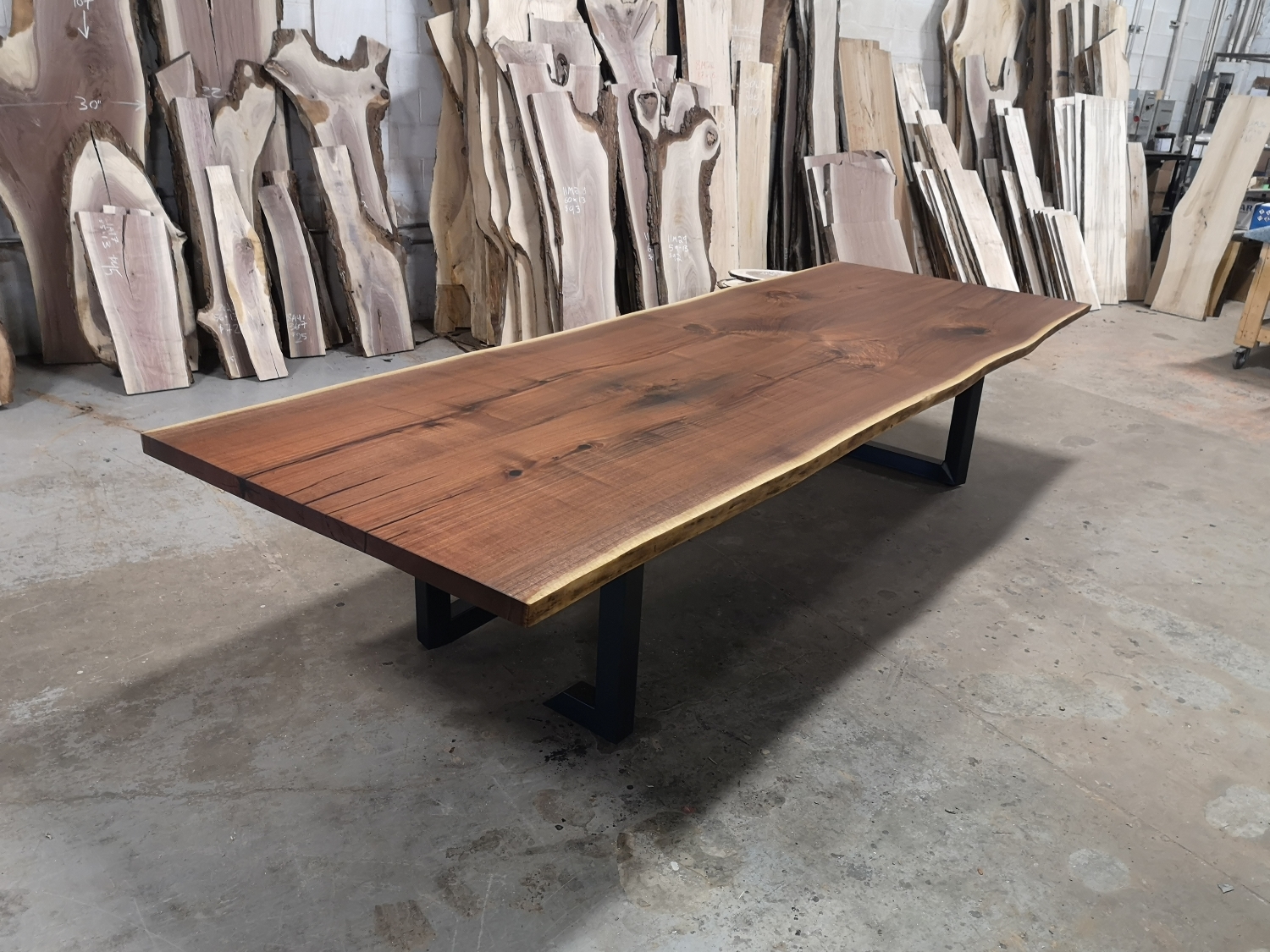 Walnut Book-Jointed Dining Table - Anglewood Furniture