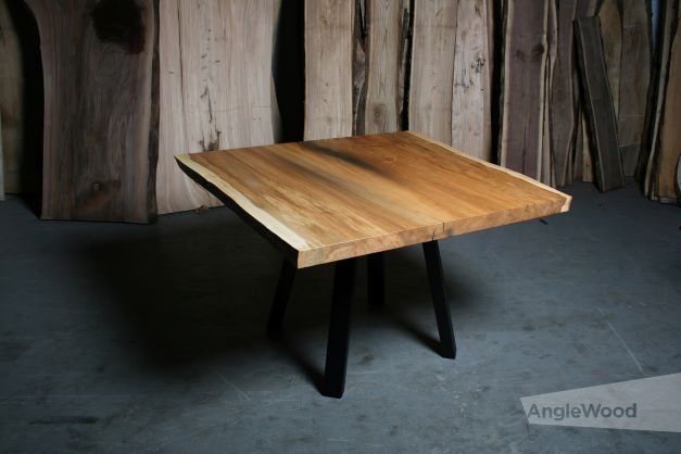 Maple Live Edge Square Dining Table - Anglewood Furniture
