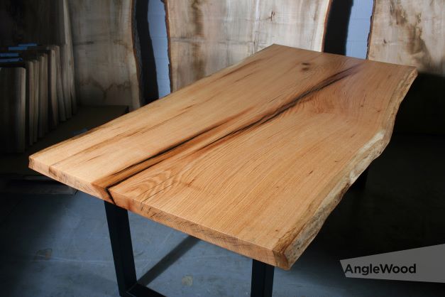Oak Live Edge Tables with U Shape Legs - Anglewood Furniture