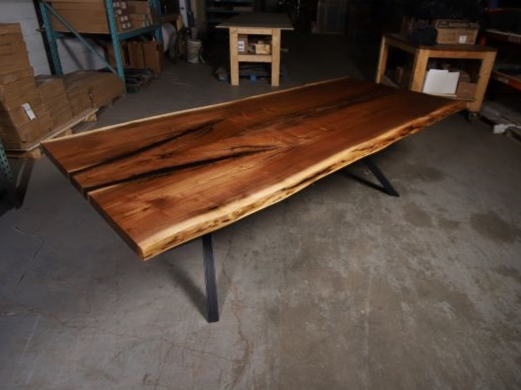 Live Edge Walnut Dining Table with "K" shaped Base - Anglewood Furniture