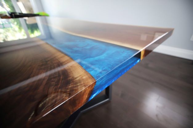 River Dining Table with Epoxy Top Coat - Anglewood Furniture
