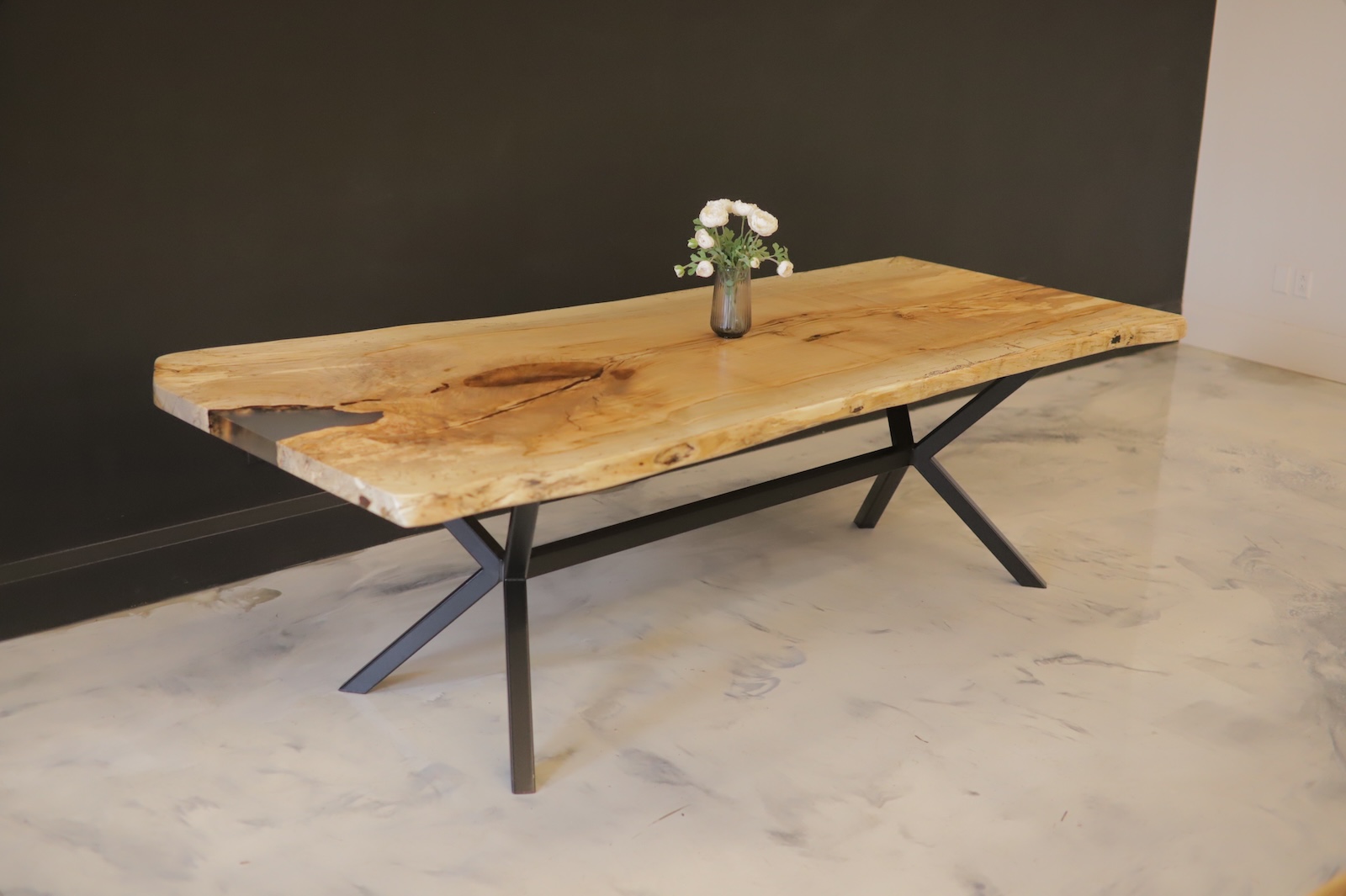 Maple Single Slab Dining Table - Anglewood Furniture